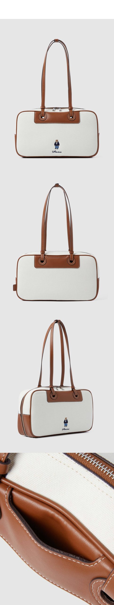 WHOAU Steve Canvas Square Bag Ivory - Doinklab Malaysia