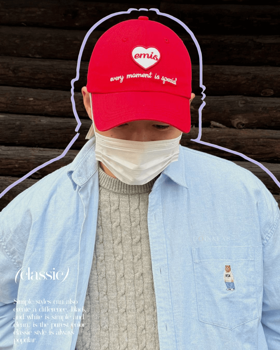 EMIS 006 HEART WAPPEN BALL CAP - Doinklab Malaysia